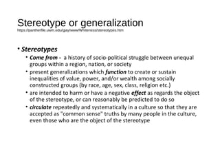 Lecture 2 defining stereotypes, prejudice & discrimination | PPT