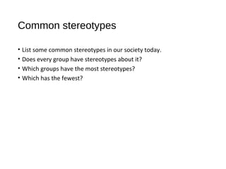 Lecture 2 defining stereotypes, prejudice & discrimination | PPT