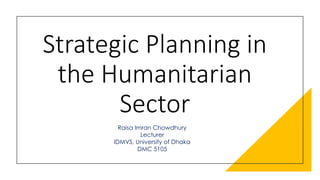 Strategic Planning in the Humanitarian Sector | PPTX