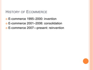 Lecture 2 e-cmmerce , types of e-commerces-an introduction | PPTX