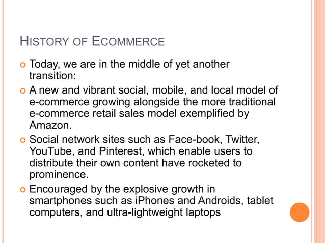 Lecture 2 e-cmmerce , types of e-commerces-an introduction | PPTX | Internet | Computing