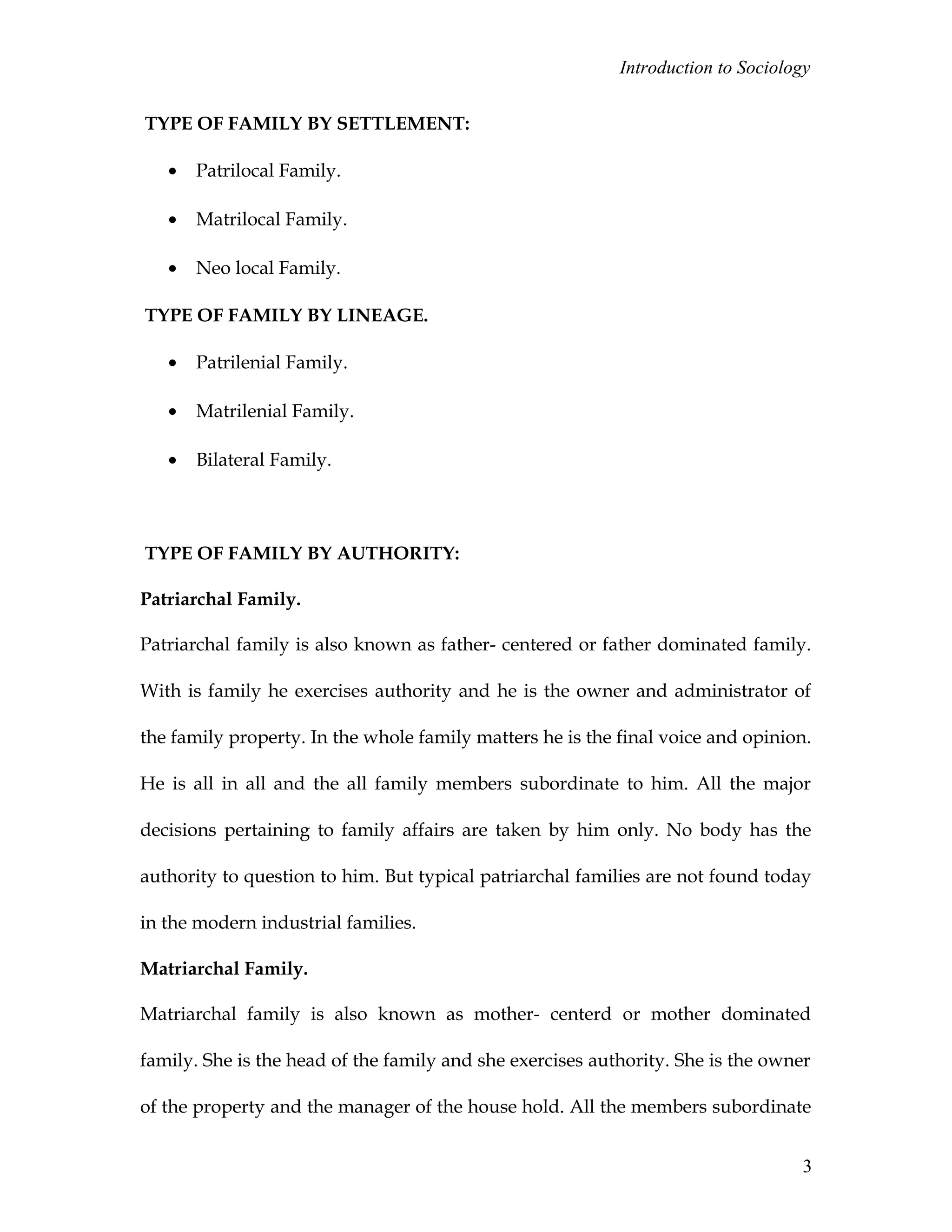 family and types of family | DOC