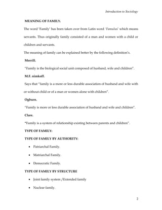 family and types of family | DOC