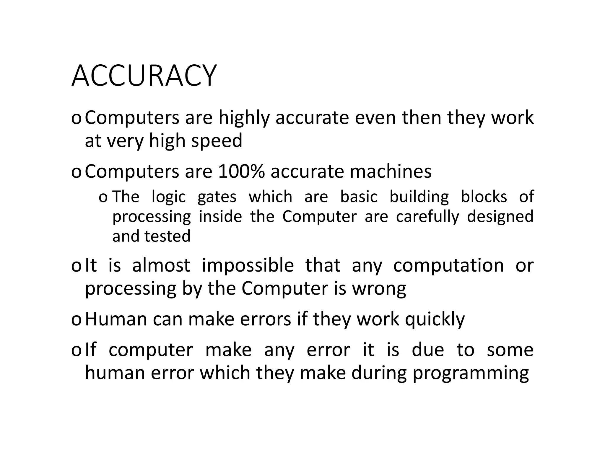 Lecture#2-Featuers of Computers in modern technology and its benefits | PDF