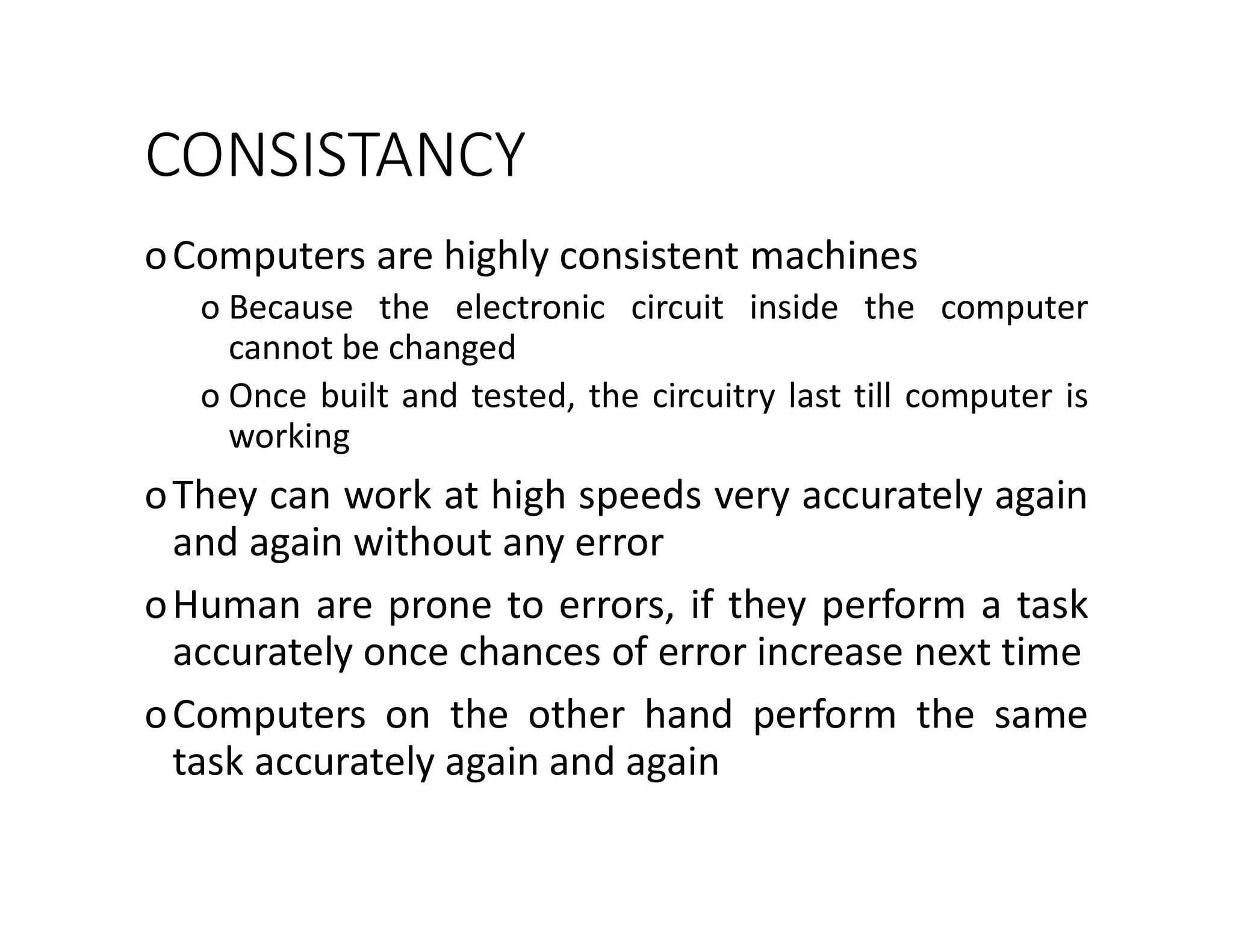 Lecture#2-Featuers of Computers in modern technology and its benefits | PDF