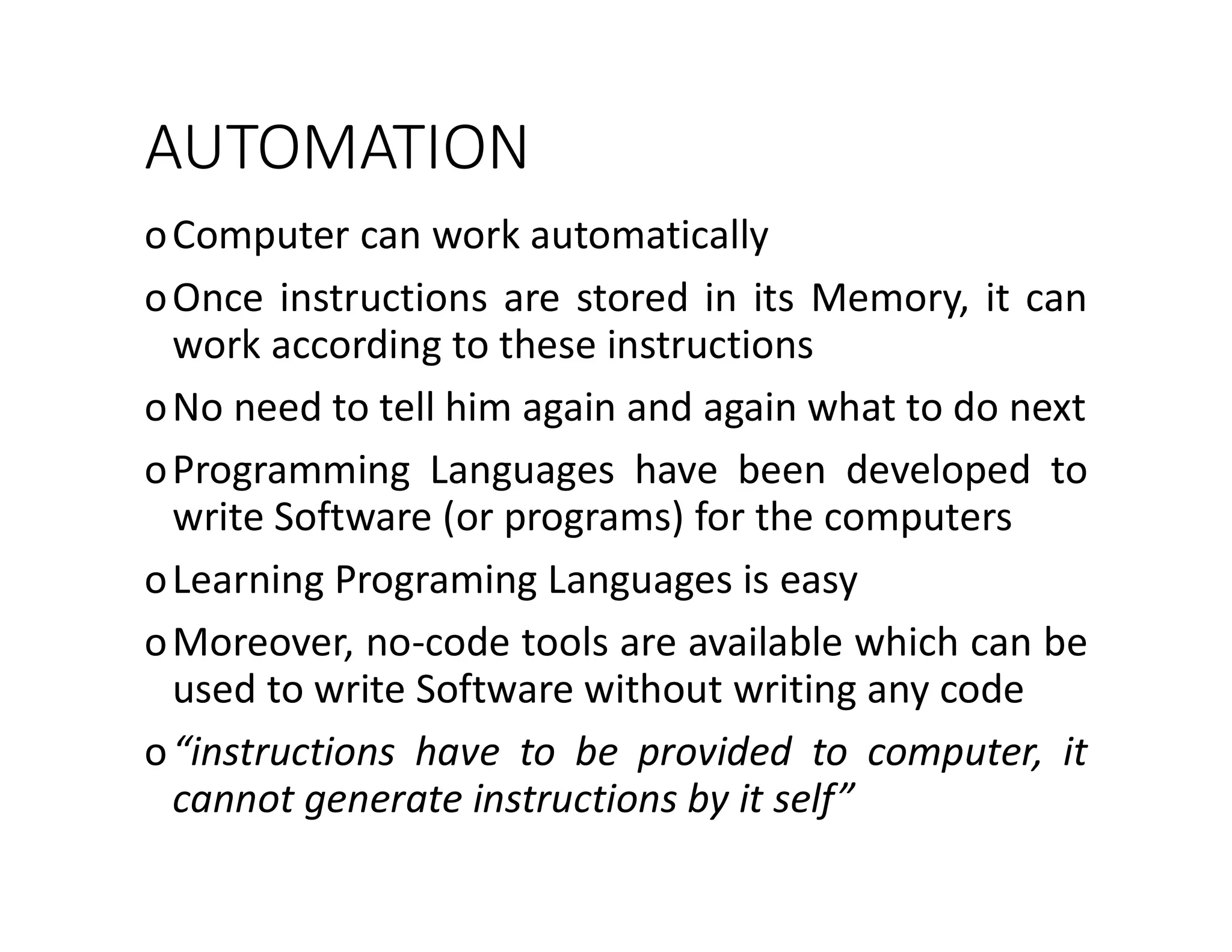Lecture#2-Featuers of Computers in modern technology and its benefits | PDF