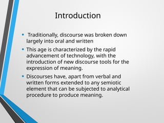 lecture 2 - Some Forms of Discourse Analysis | PPT