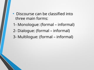 lecture 2 - Some Forms of Discourse Analysis | PPT