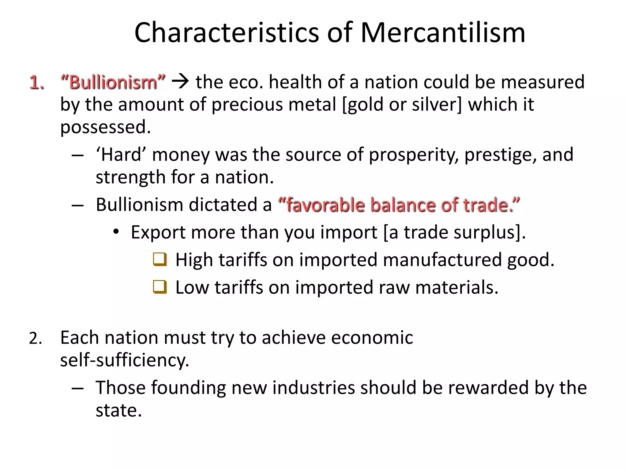 Lecture 3 Evolution of Global Economies Bullionism & Mercantilism part ...
