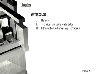 LECTURE # 2 - HISTORY and Watercolor TECHNIQUES.ppt