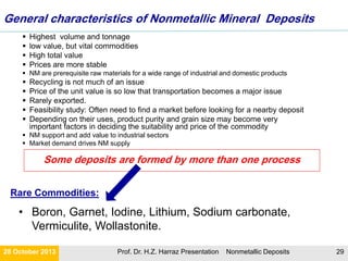 Lecture 1:Concepts of an Nonrenewable Nonmetallic Mineral Resources | PDF