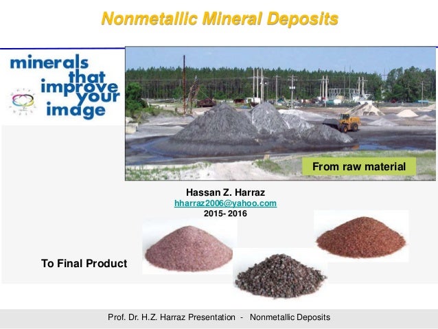 Lecture 1:Concepts of an Nonrenewable Nonmetallic Mineral Resources