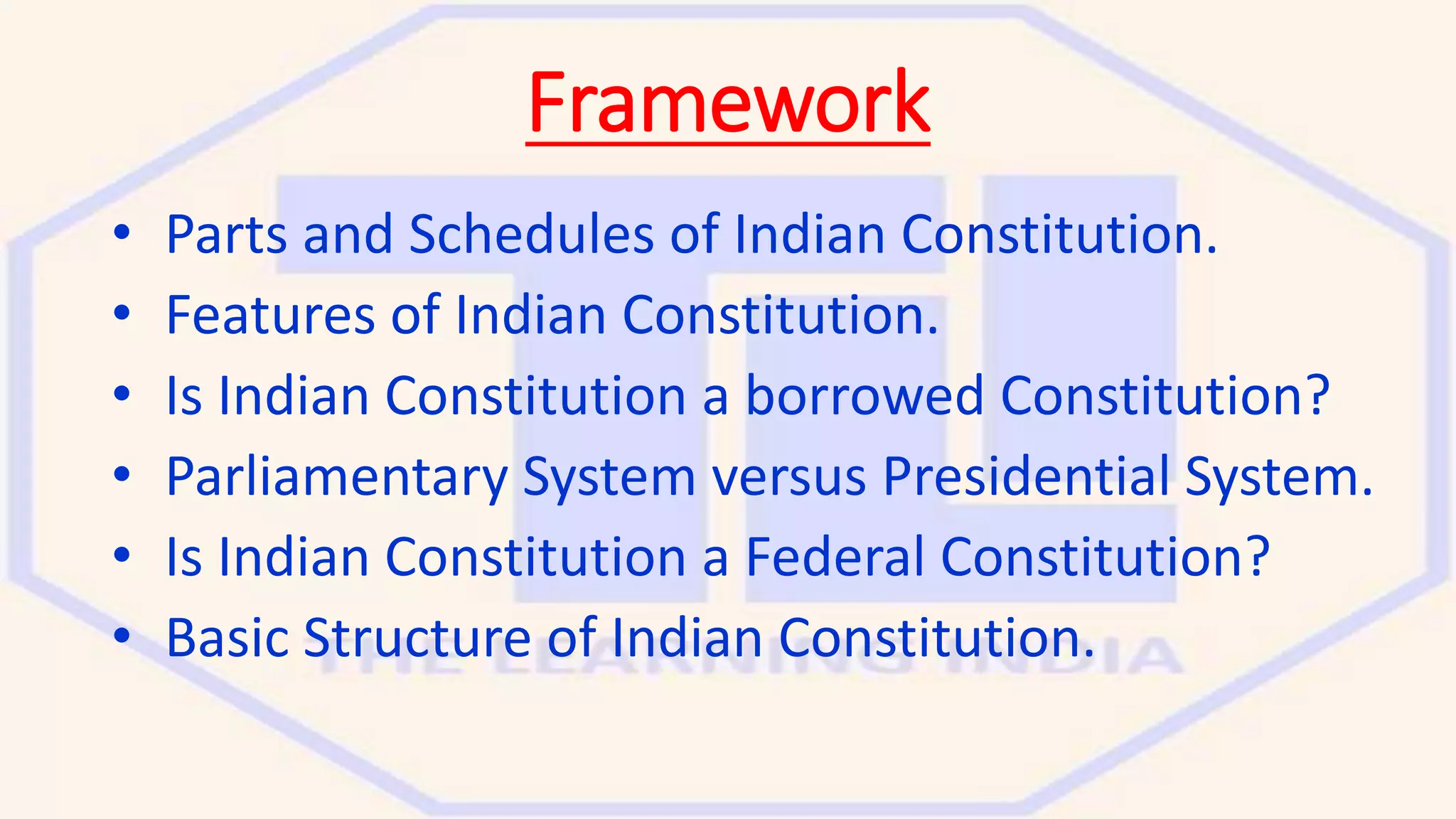 Lecture 2 introduction to indian constitution | PPTX