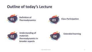 Lecture 2 introduction to thermodynamics | PPT