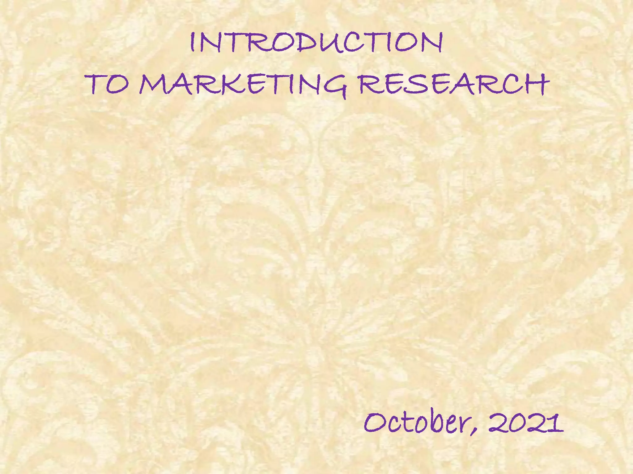 Lecture 1 Intro to Marketing research | PDF