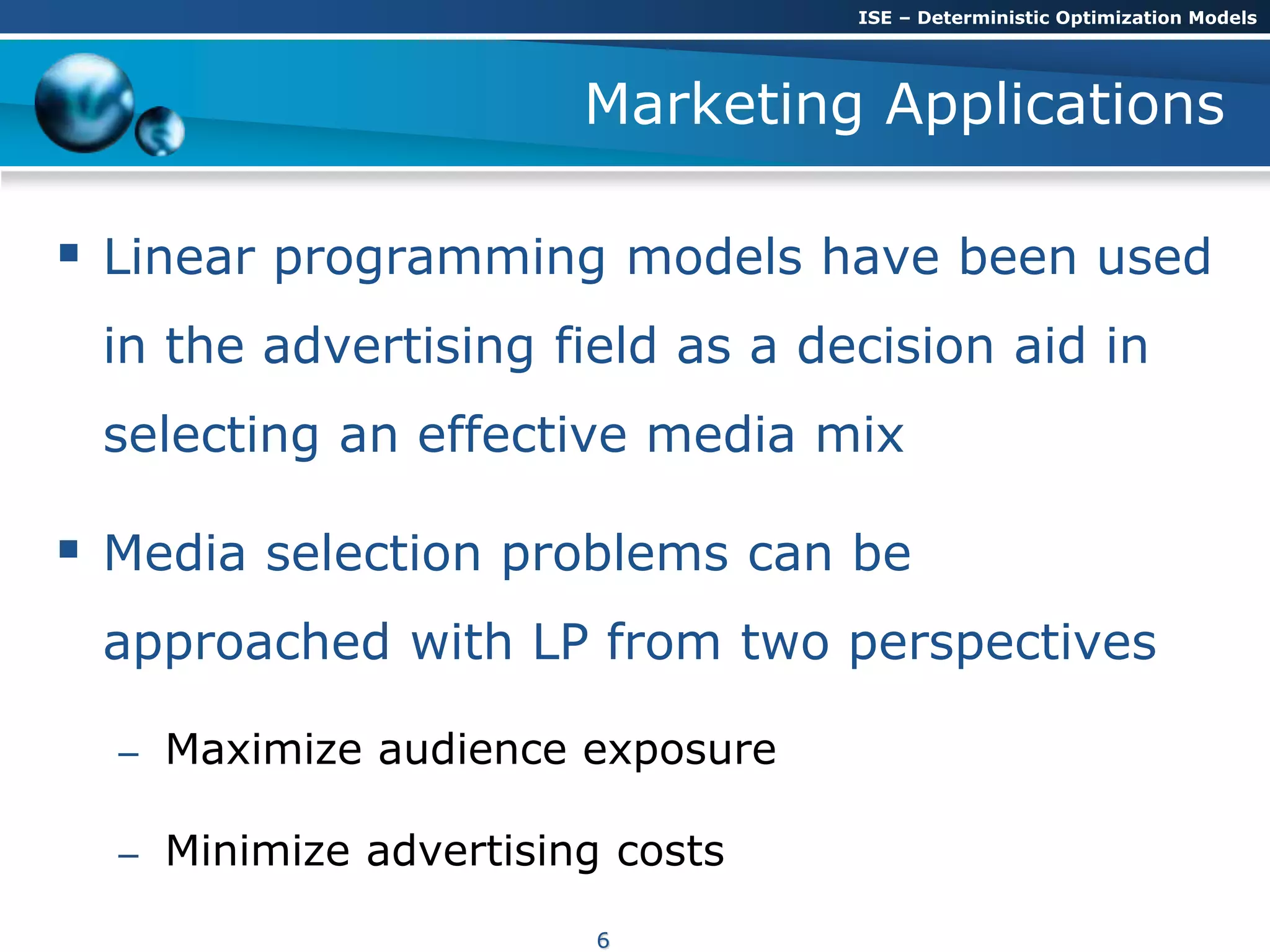 Bài Giảng: Quy hoạch tuyến tính (Linear Programming) | PPTX | Advertising Industry | Industries