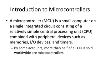 Microcontroller | PPTX | Computer Peripherals | Computing