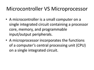 Microcontroller | PPTX | Computer Peripherals | Computing