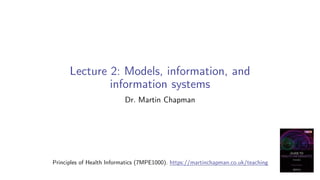 Principles of Health Informatics: Models, information, and information ...