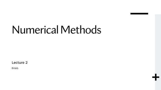 Lecture 2 - Numerical Methods | PPT