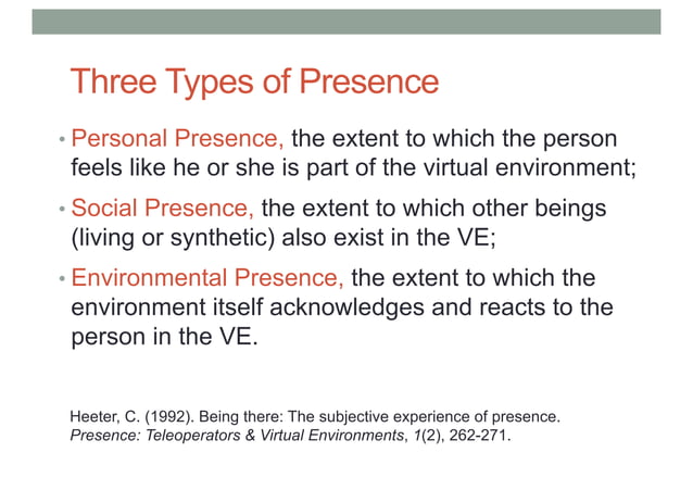 Lecture 2 Presence and Perception | PPT