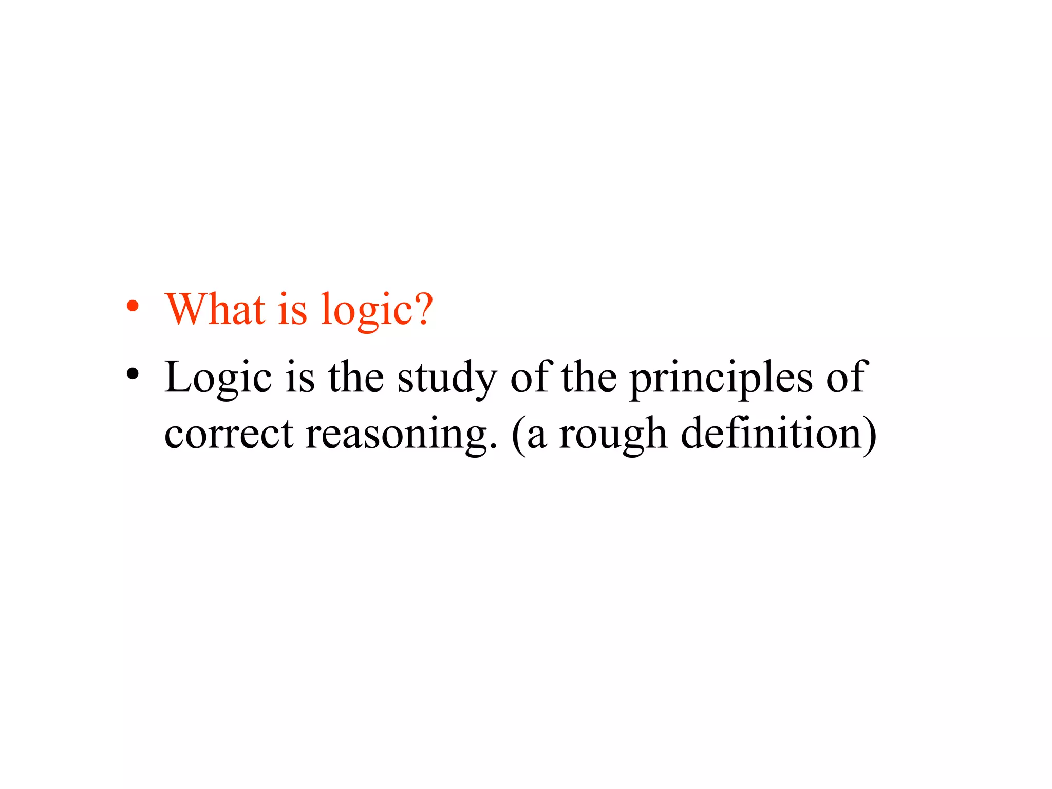 Lecture # 2 principles of logics | PPT | Physics | Science