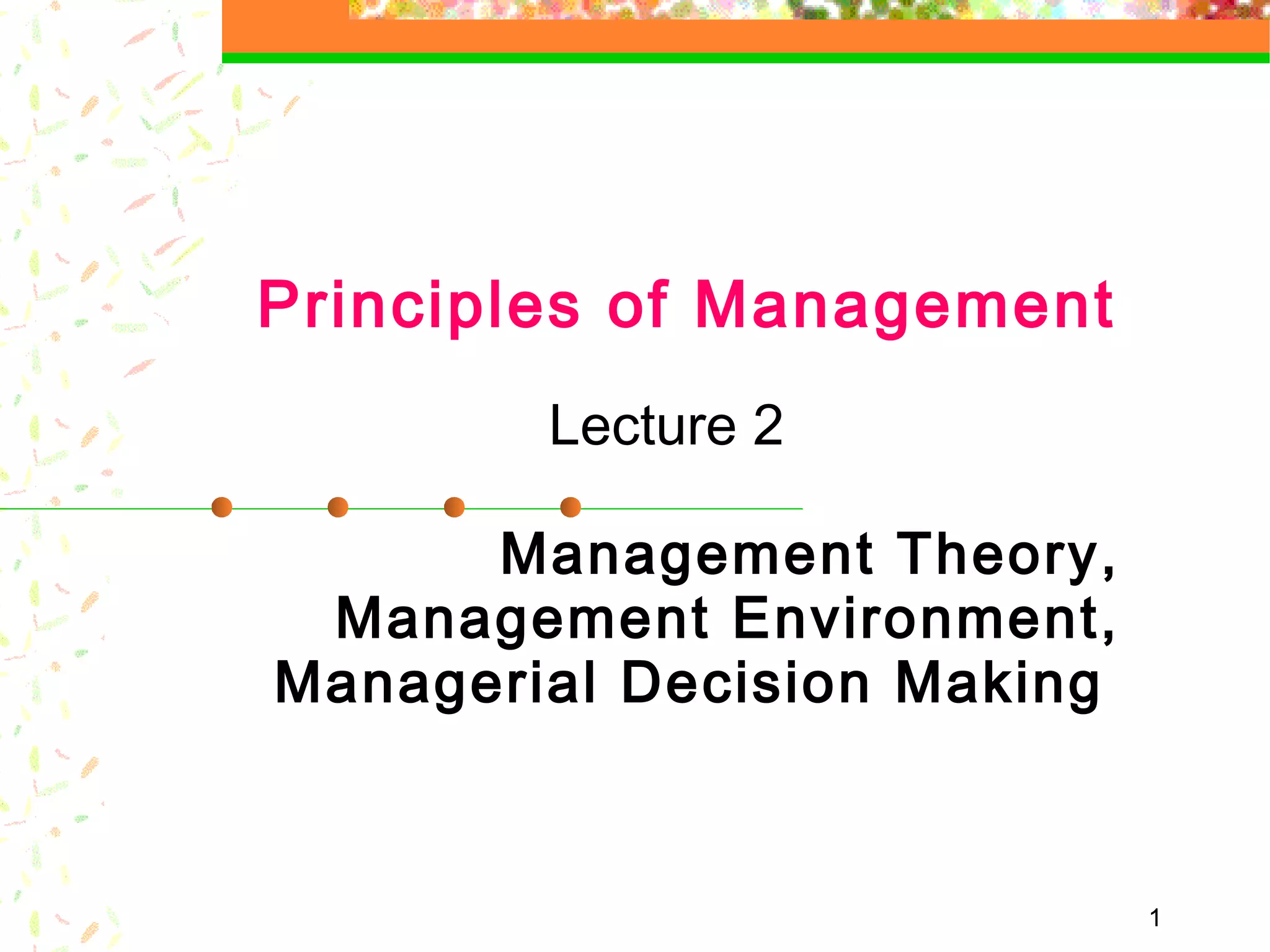 Principles of Management - Lecture 2 | PPT