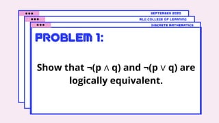 LECTURE 2: PROPOSITIONAL EQUIVALENCES | PPTX