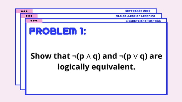 LECTURE 2: PROPOSITIONAL EQUIVALENCES | PPTX | Chemistry | Science
