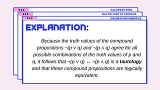 LECTURE 2: PROPOSITIONAL EQUIVALENCES | PPTX