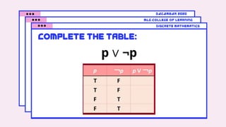 LECTURE 2: PROPOSITIONAL EQUIVALENCES | PPTX