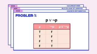 LECTURE 2: PROPOSITIONAL EQUIVALENCES | PPTX