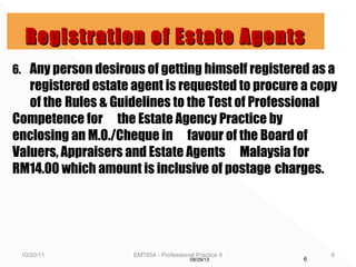 Lecture 2 registration of estate agents | PPT