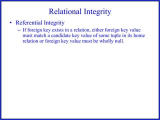 Lecture 2 - Relational Model and Terminology.pptx | Databases | Computer Software and Applications