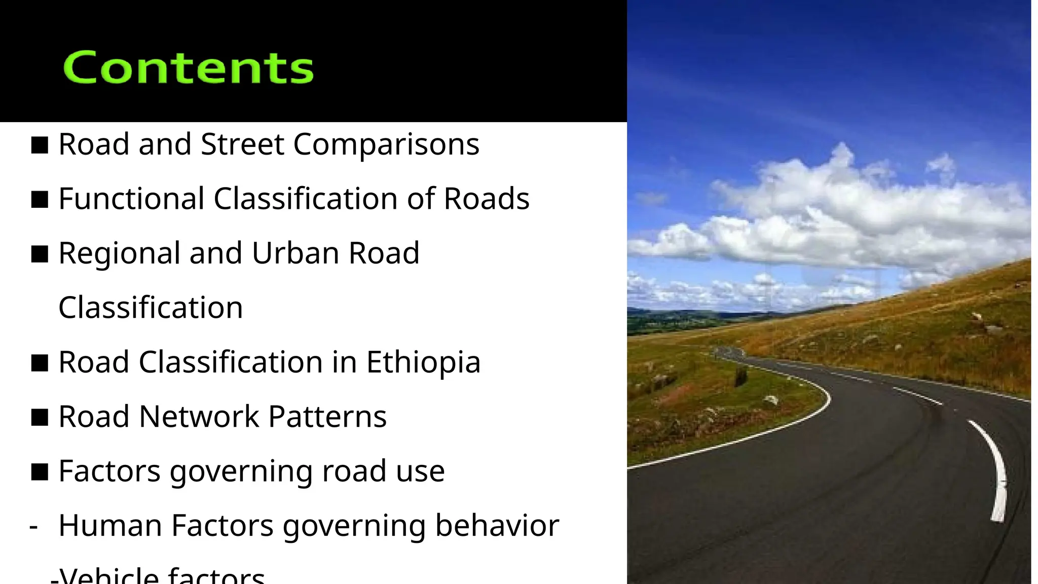 Lecture 2- Road Classifications and planning and design techiniques for ...