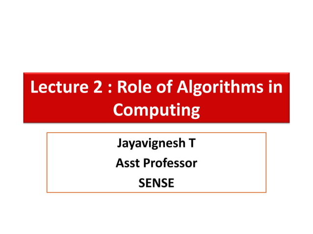 Lecture 2 Role Of Algorithms In Computing Ppt 7010