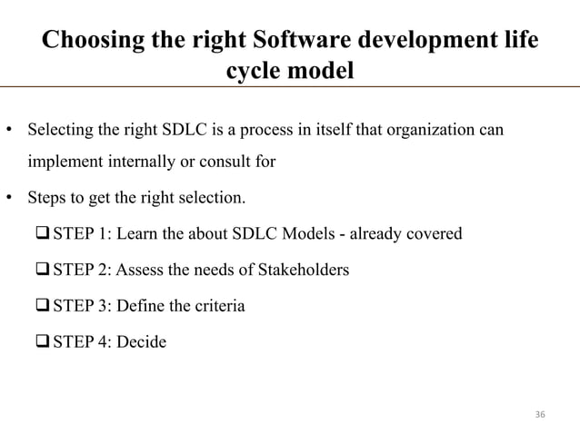 Software development life cycle (SDLC) Models | PPTX
