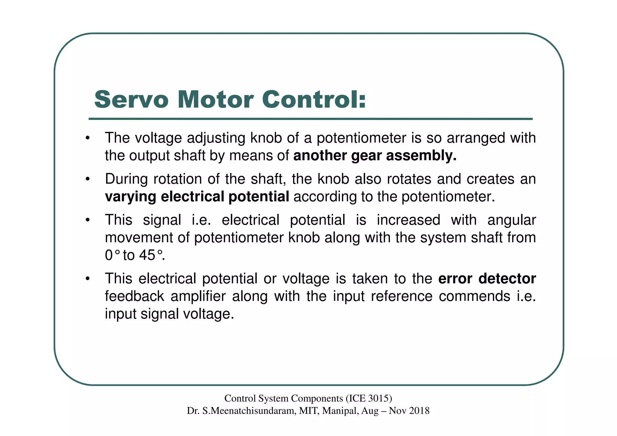 Lecture 2 Servomotors - Basics & Working | PDF