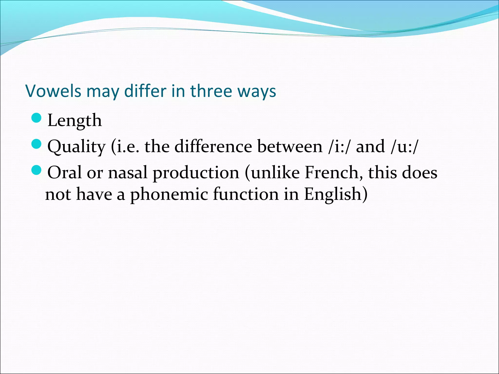 speech articulation and vowels | PPT