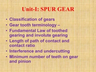 Lecture 2 spur gear | PPT
