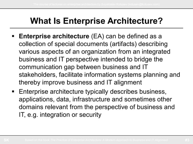 Lecture 2: The Concept of Enterprise Architecture | PPT