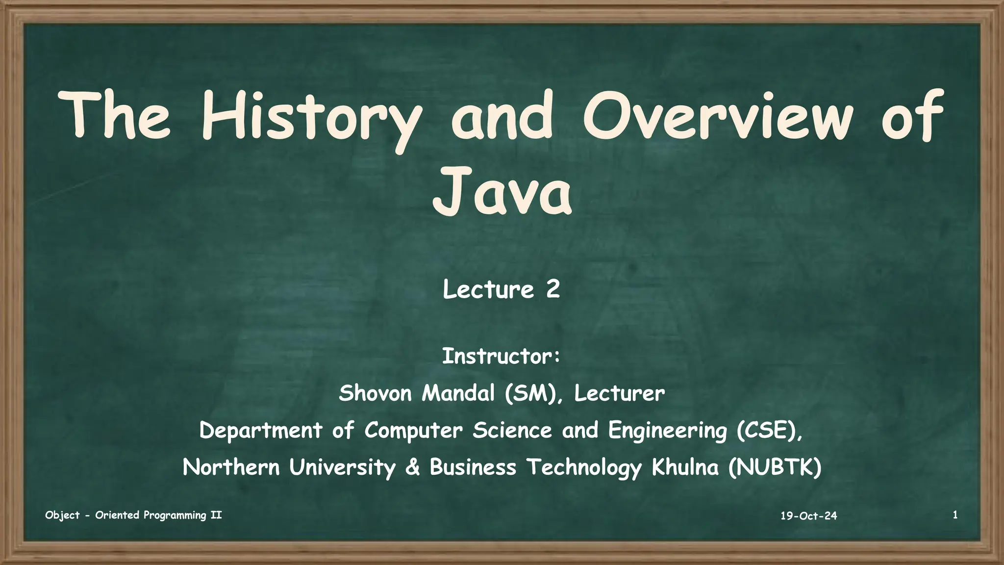Lecture 2 - The History and Overview of Java.pptx