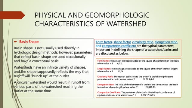LECTURE 2- WATERSHED CLASSIFICATION AND MEASUREMENTS.pptx | Geology ...