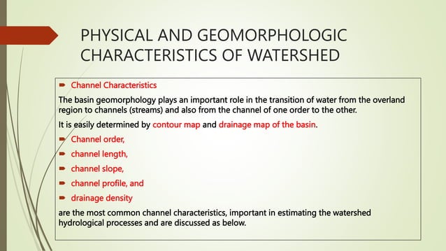 LECTURE 2- WATERSHED CLASSIFICATION AND MEASUREMENTS.pptx | Geology | Science