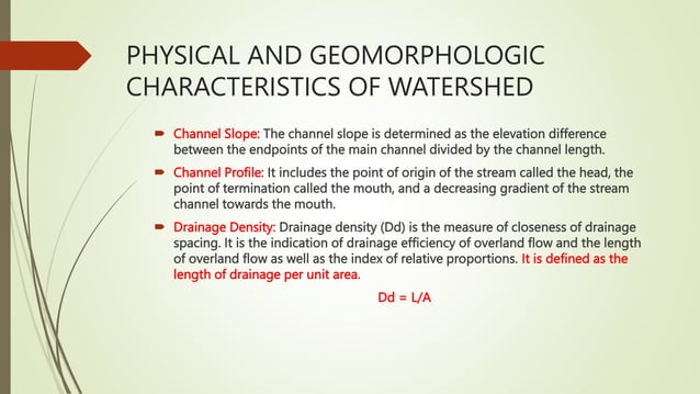 LECTURE 2- WATERSHED CLASSIFICATION AND MEASUREMENTS.pptx | Geology | Science