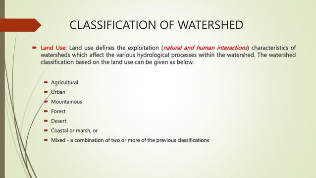 LECTURE 2- WATERSHED CLASSIFICATION AND MEASUREMENTS.pptx | Geology | Science