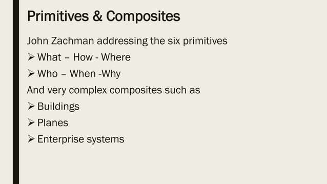 Lecture-2: Zachman Framework for Enterprise Architecture | PPT