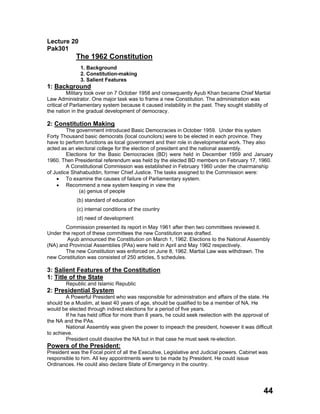 PAK301- Pakistan Studies- Lecture 20 | PDF | Civic affairs | Politics