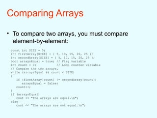 comparing arrays in programming languages | PPT