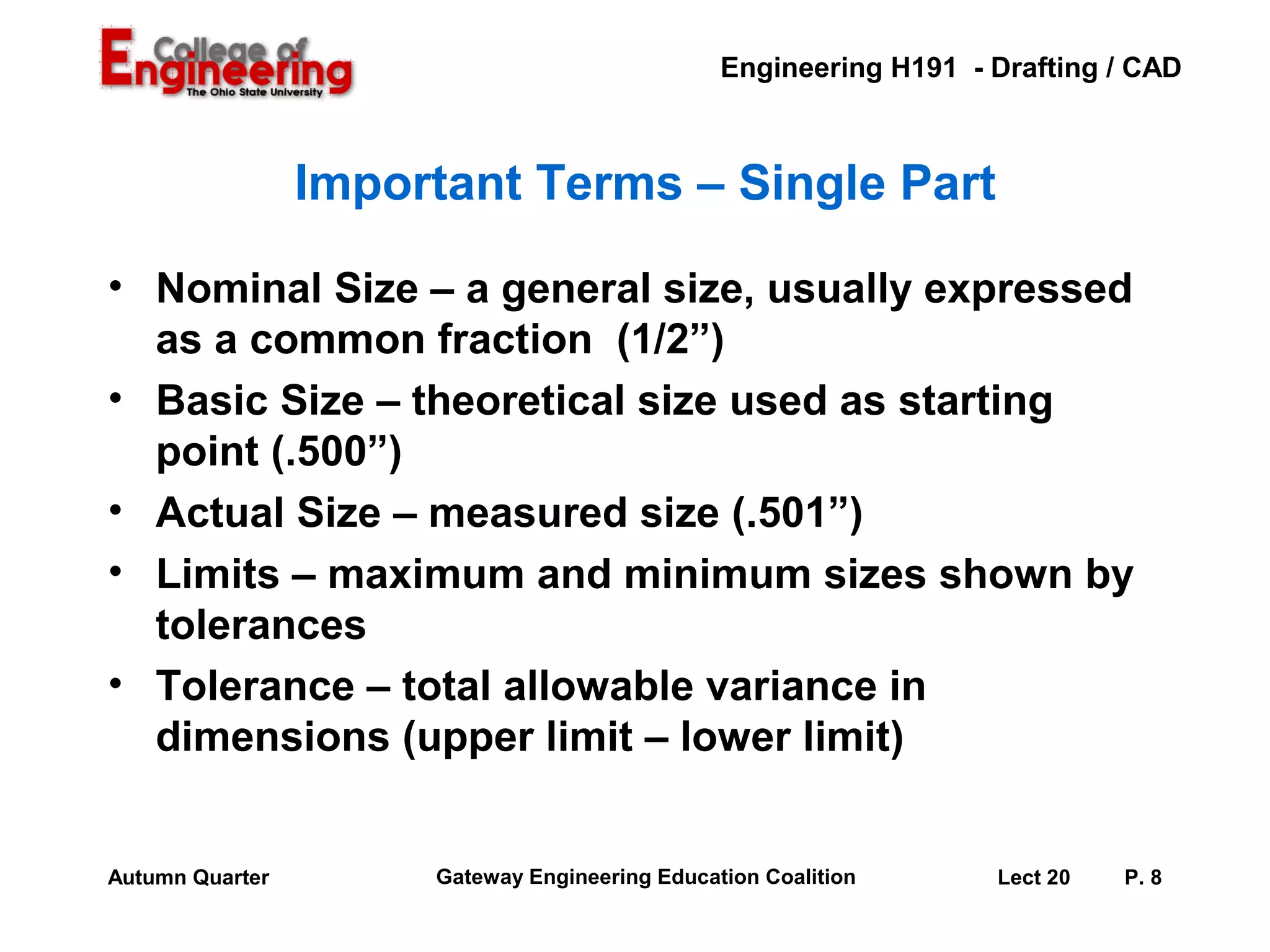 Lecture 20 fits and tolerances | PPT
